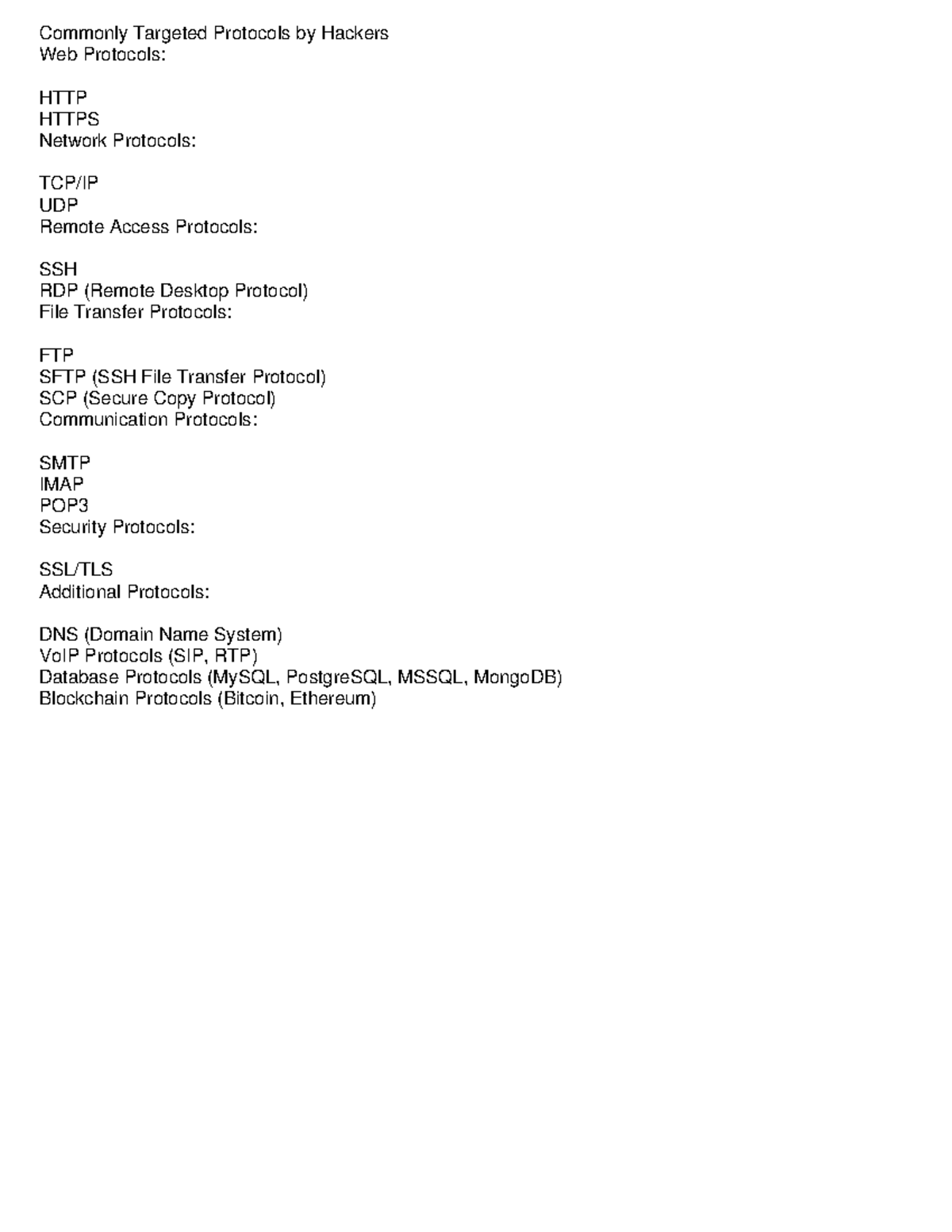 Sodapdf Converted Object Oriented Programming Commonly Targeted Protocols By Hackers Web 1894