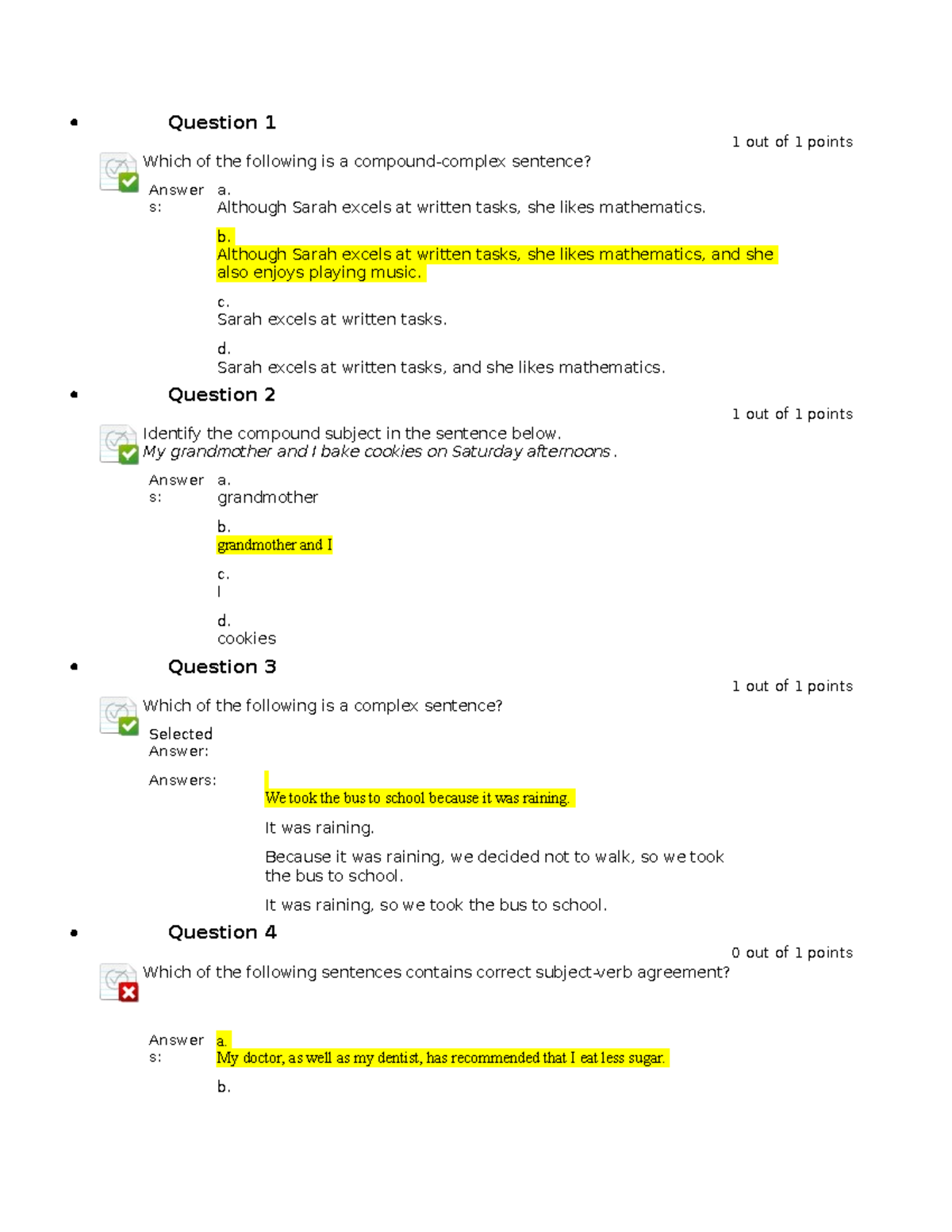 Quiz 1 2019, questions and answers - Question 1 1 out of 1 points Which ...