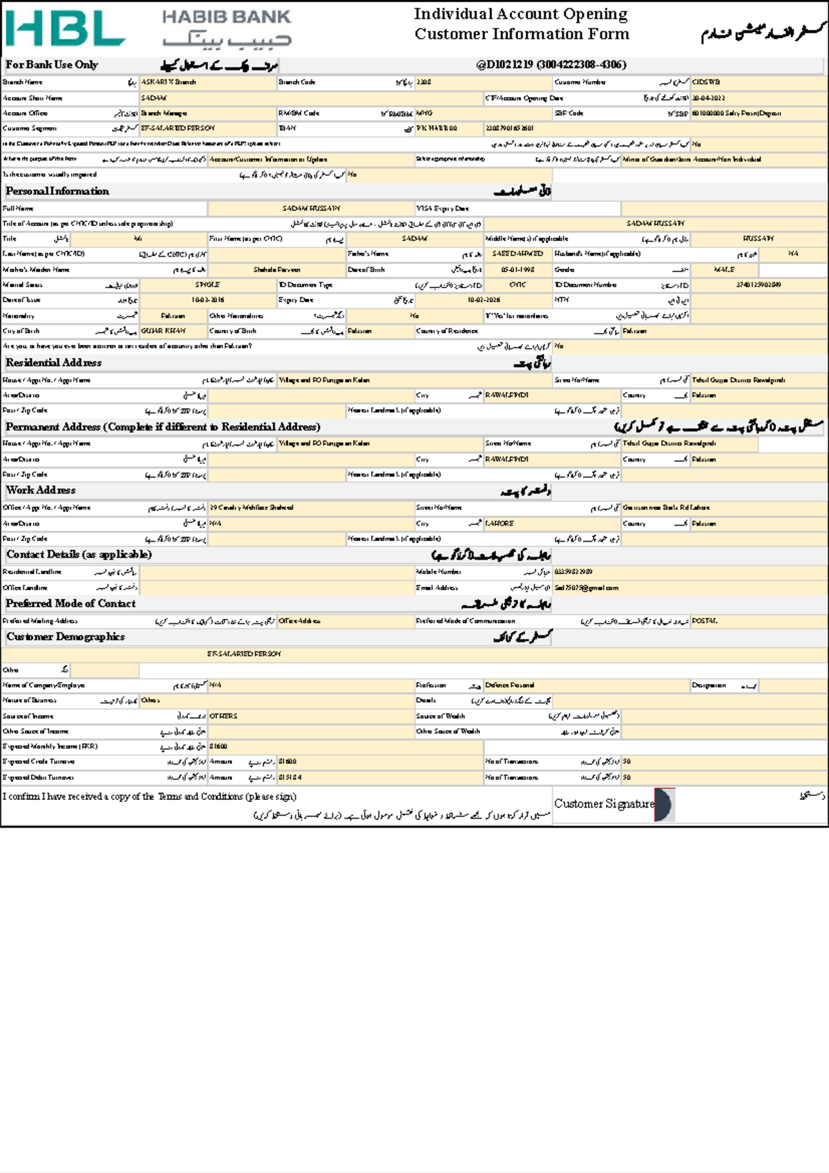 Conventional Tnc - Class is here - G1 1' Individual Account Opening ...