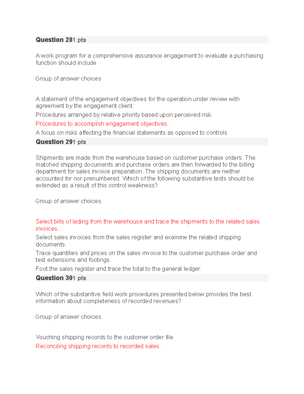 Auditing 3 Review 10Auditing 3 Review 10 - Question 281 pts A work ...