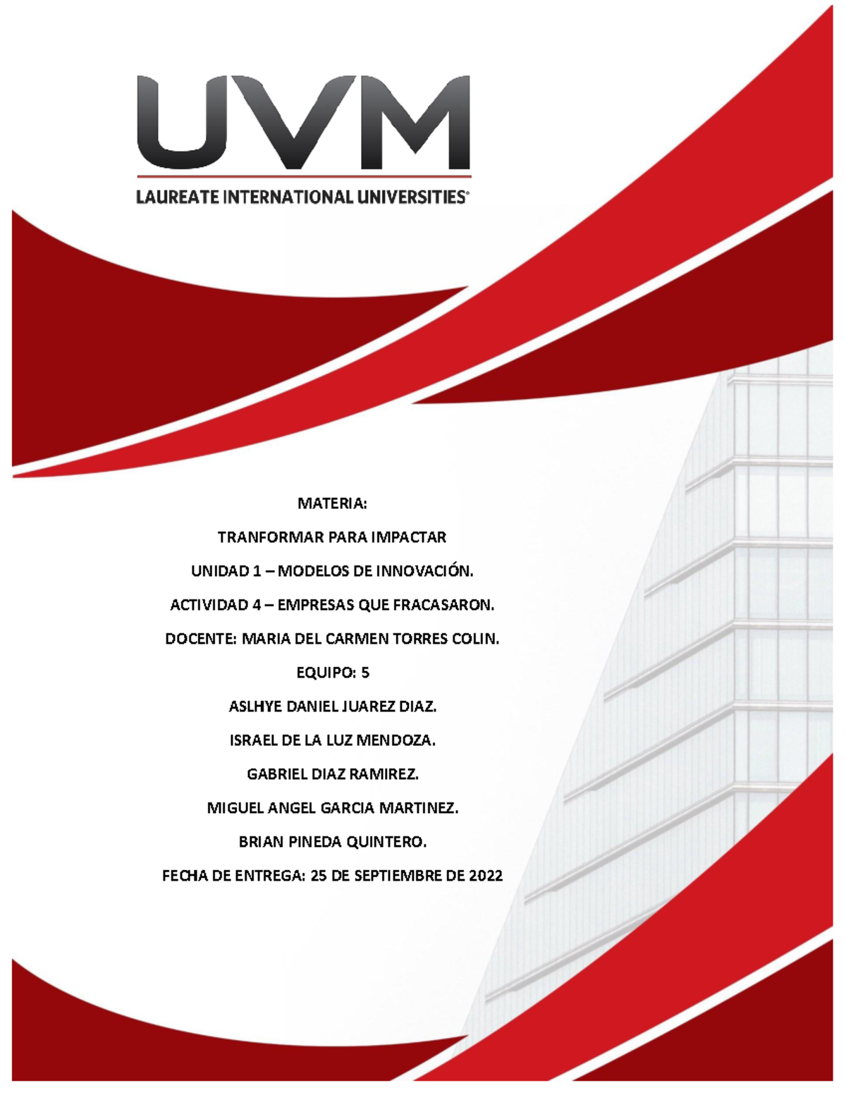 ACT04 EQ05TPI - Actividad 4 Transformar para impactar - MATERIA ...