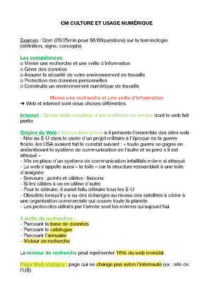 CM CUN n°2 - cours de cun - CM CUN n° Outils qui permettent de faire ...