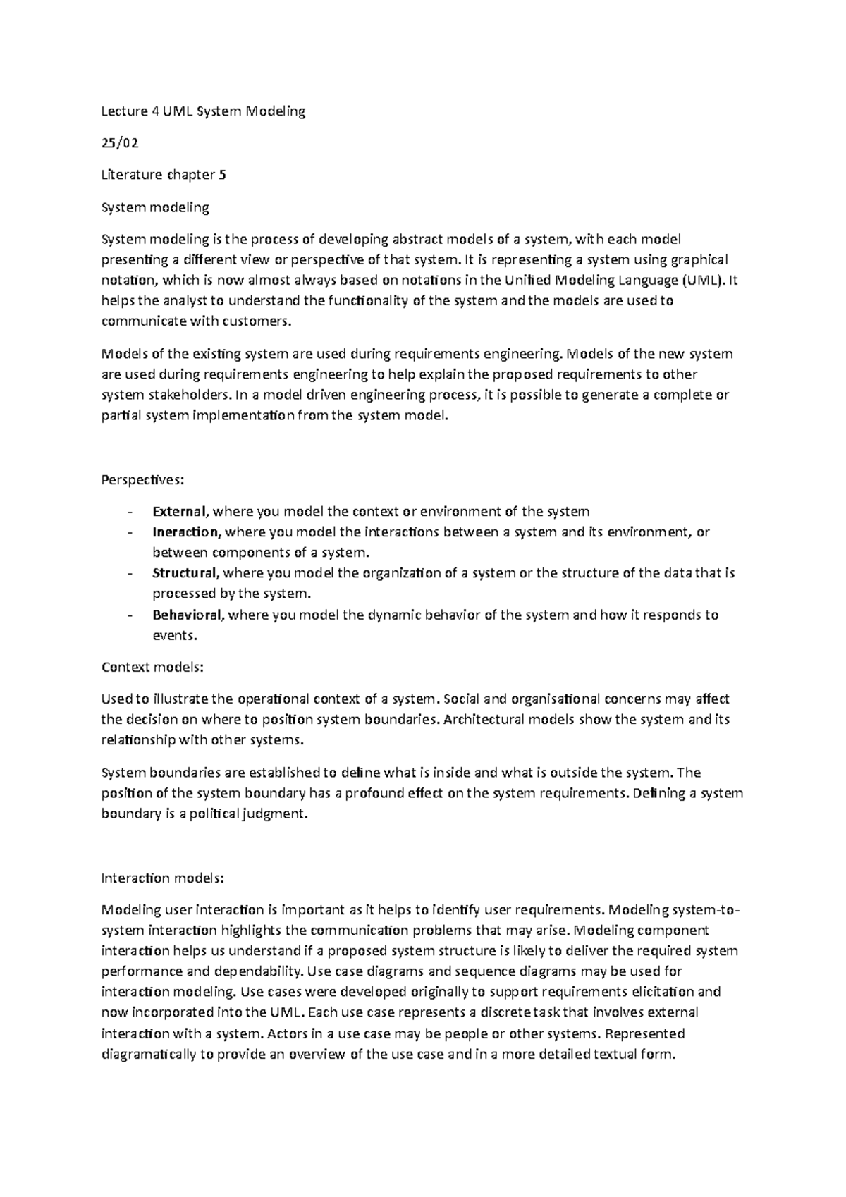 Lecture 4 Uml System Modeling Lecture 4 Uml System Modeling 25