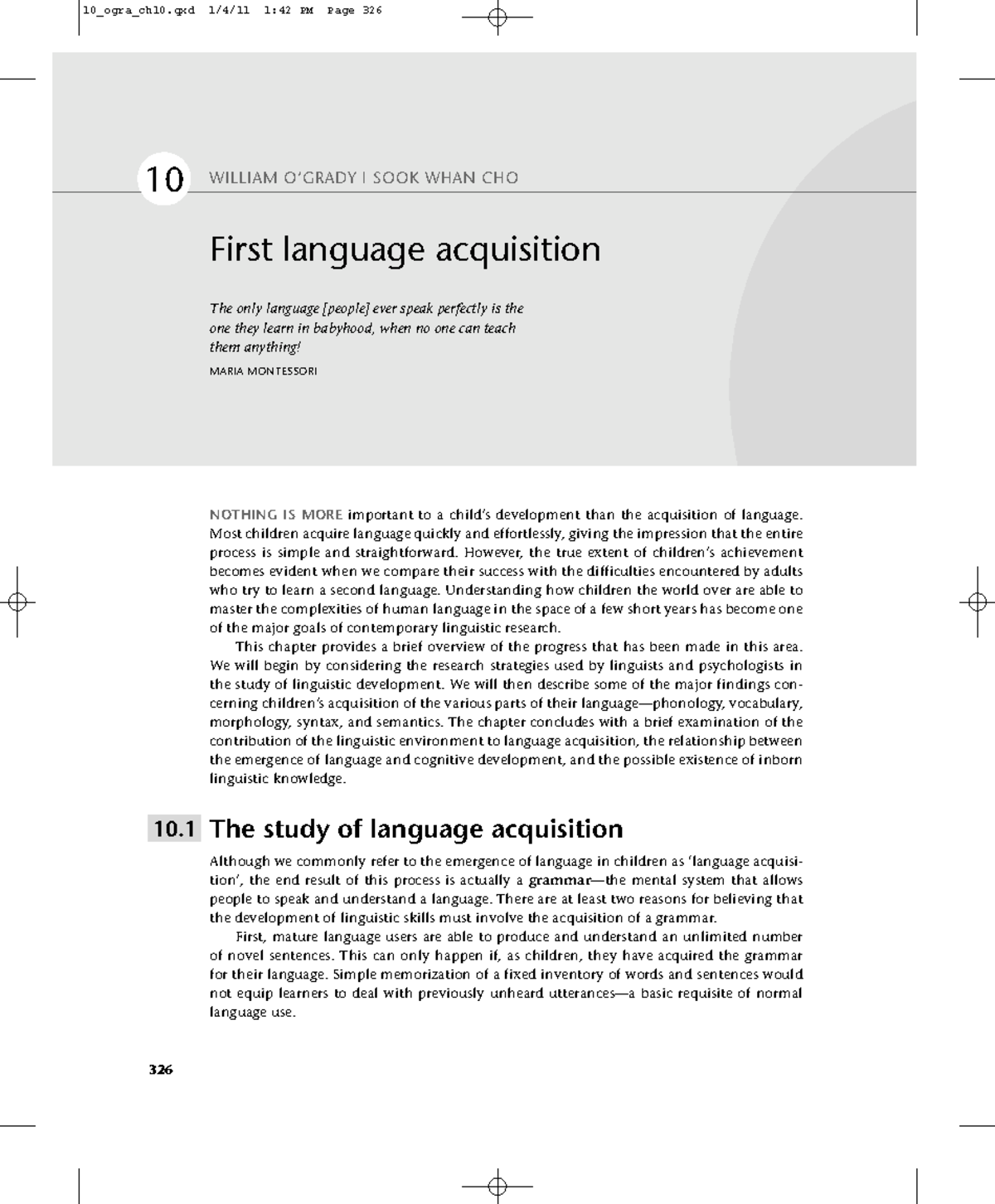 First-language-acquistion-William O’grady- Sook Whan Cho - 326 10 ...