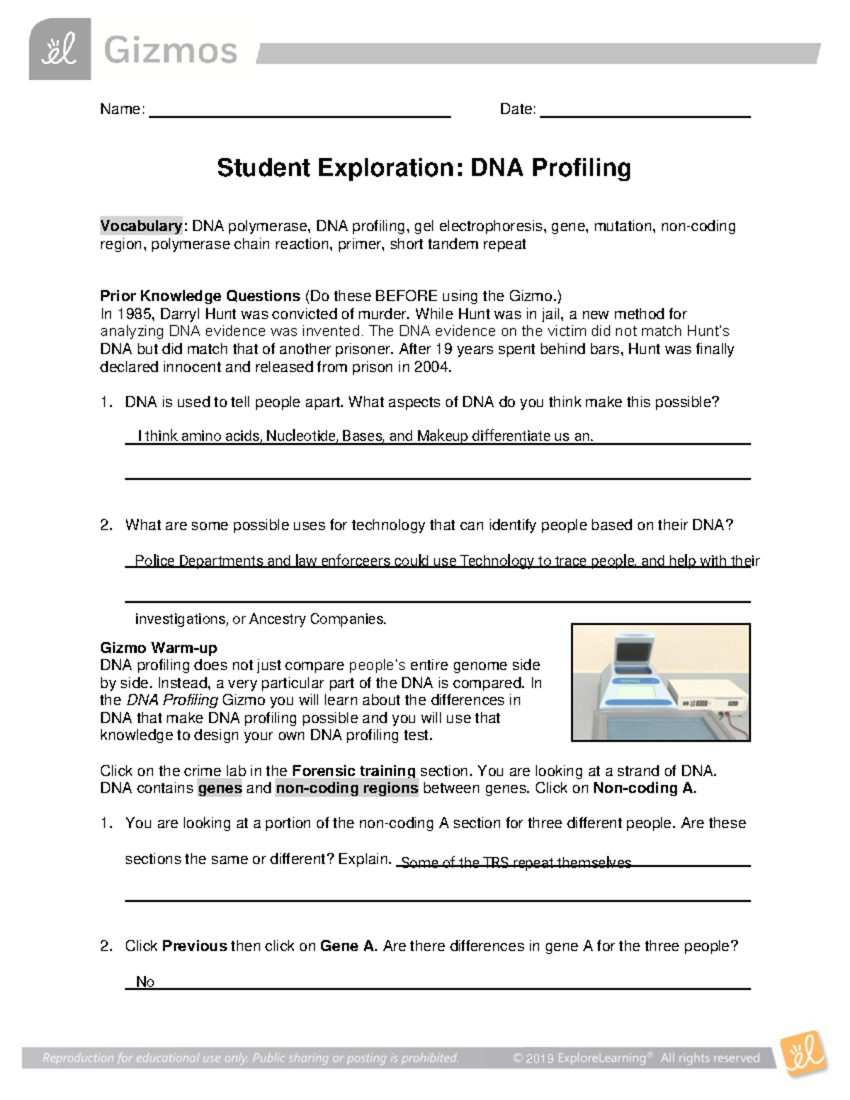 Kami Export - DNAProfiling SE - Name: Date: Student Exploration: DNA ...