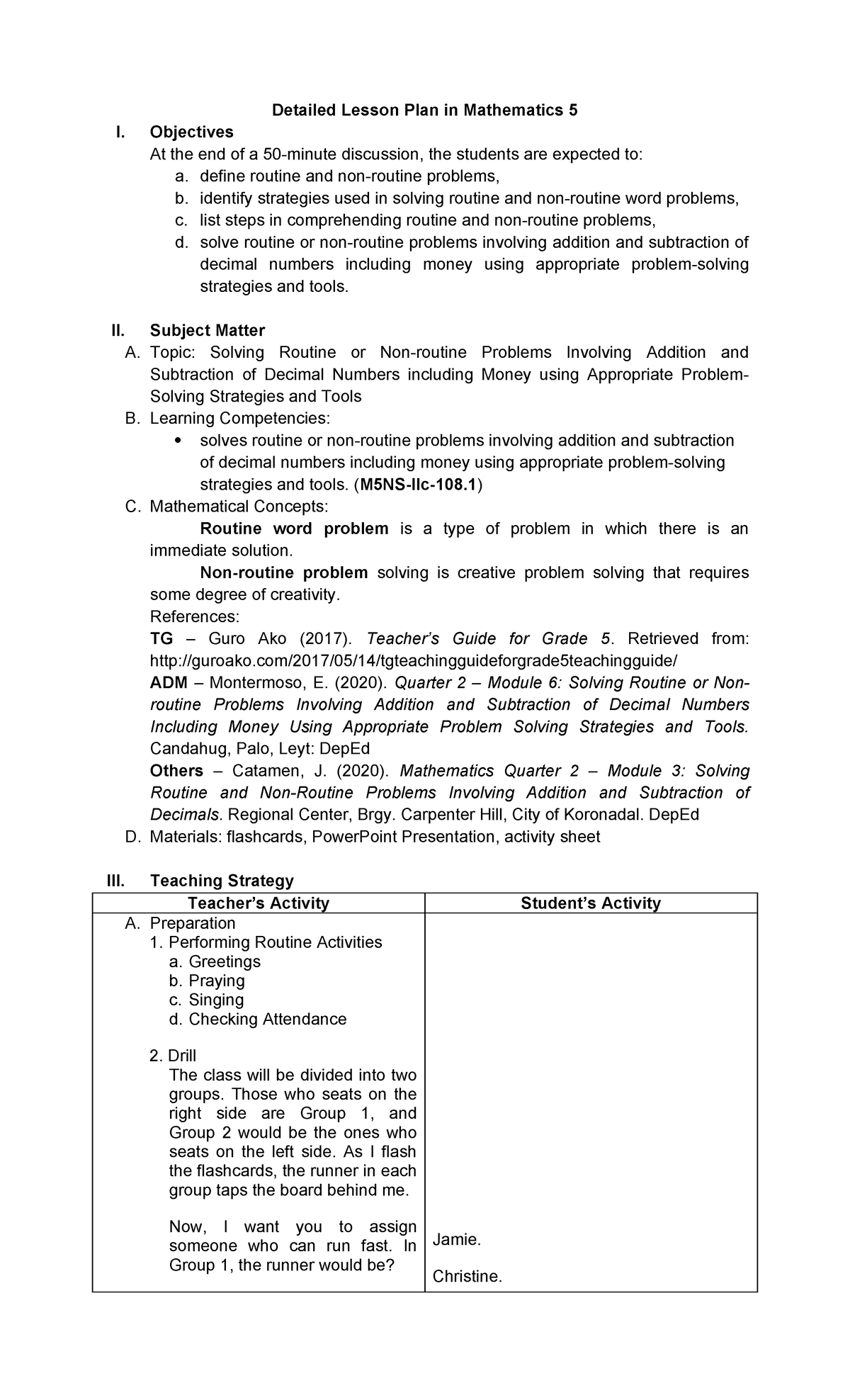Detailed Lesson Plan in Mathematics 5 Final Form - Detailed Lesson Plan ...
