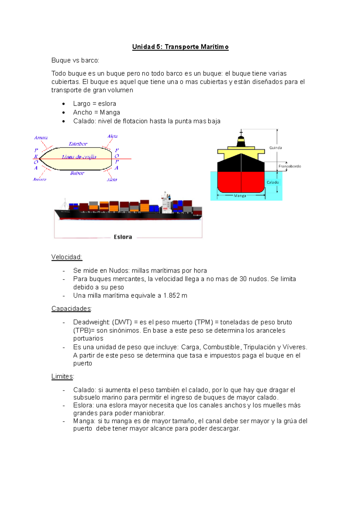 Segundo Parcial - Logistica Internacional - Unidad 5: Transporte ...