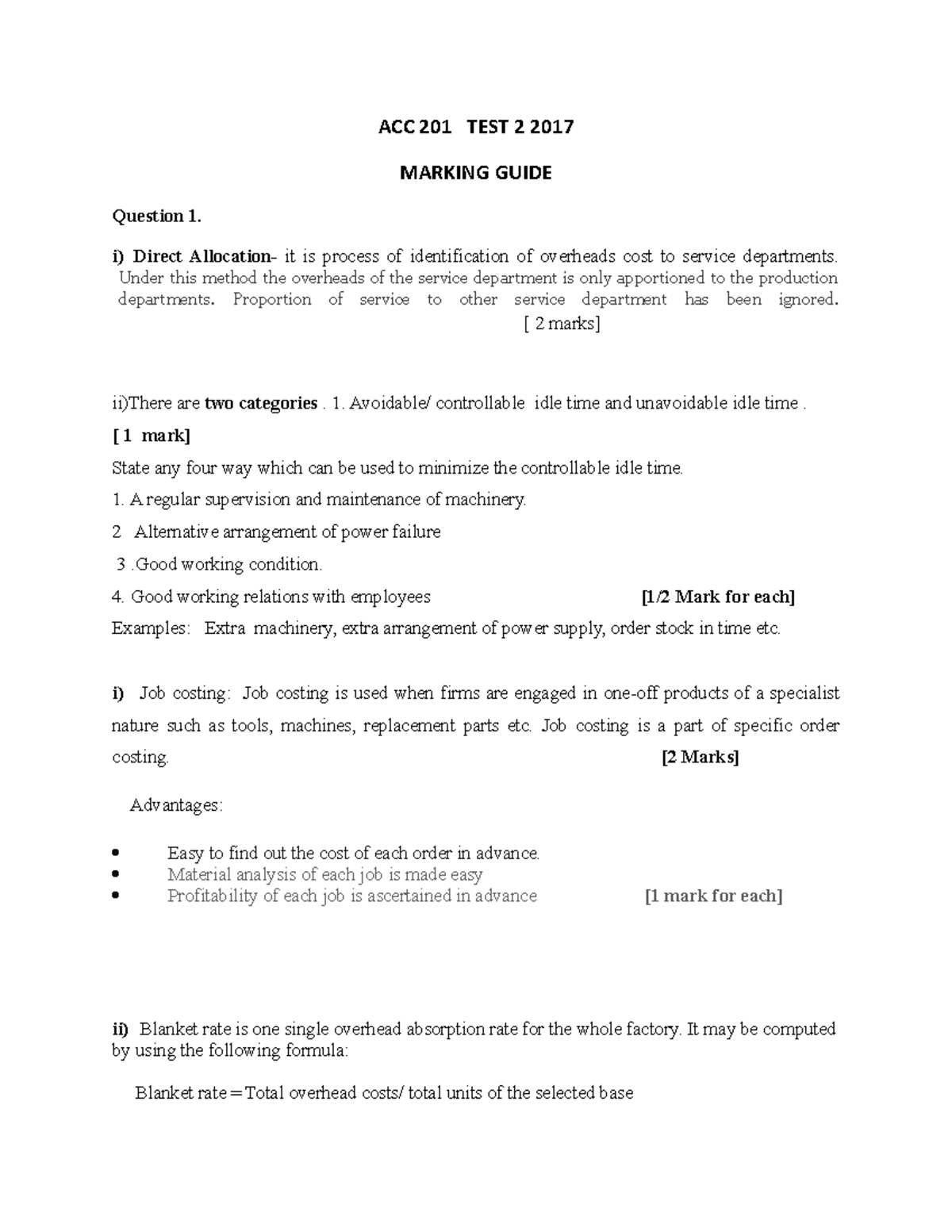 ACC 201 TEST 2 2017 marking guide - ACC 201 TEST 2 2017 MARKING GUIDE ...