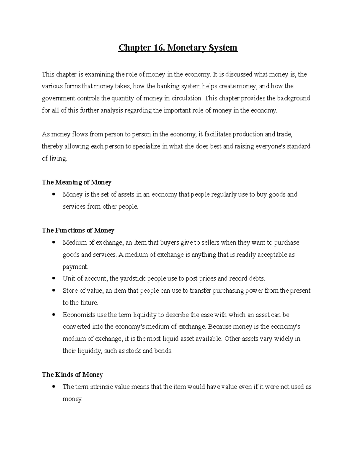 Chapter 16- Monetary System - Chapter 16. Monetary System This chapter ...