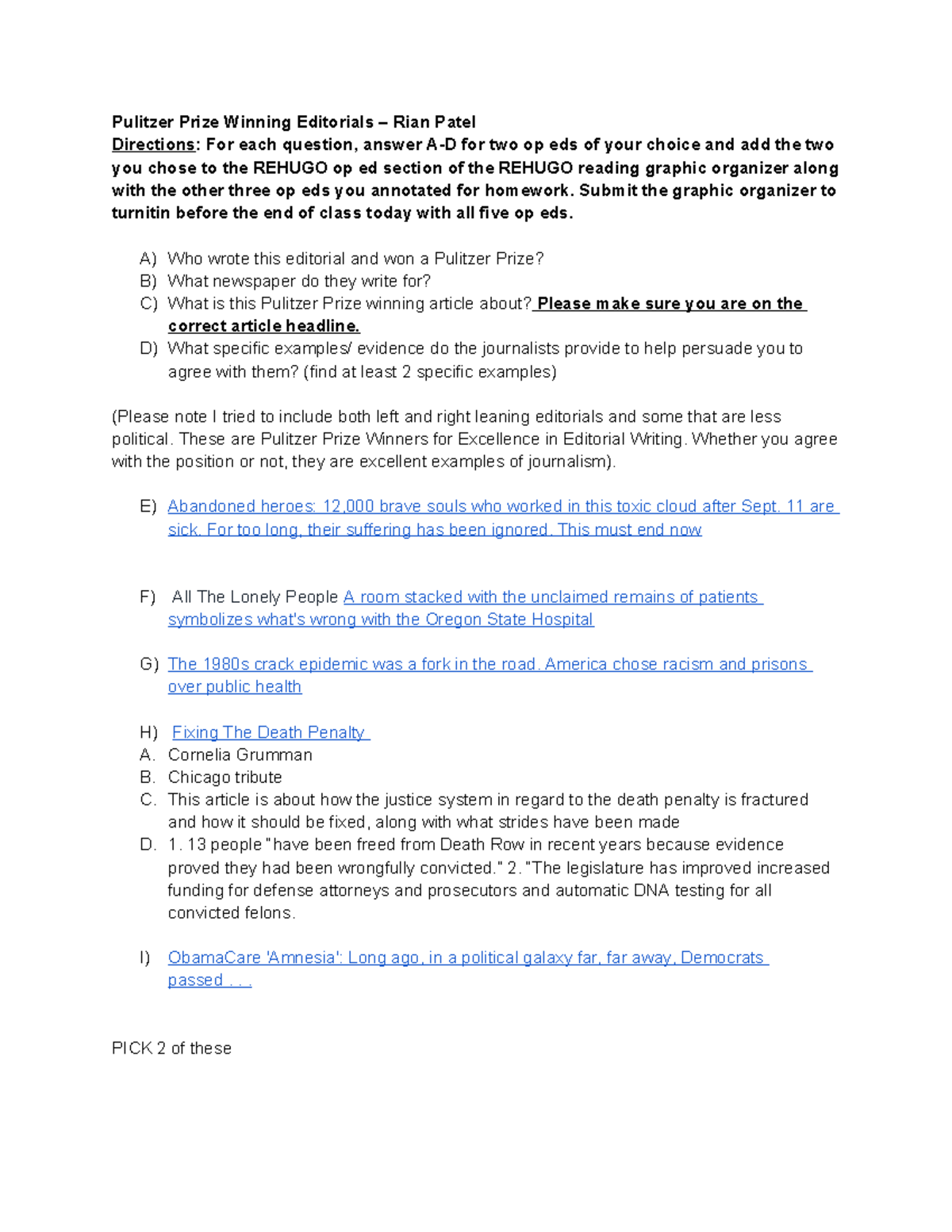 Pulitzer Prize winning Editors (Editorials) March 25th - Pulitzer Prize ...