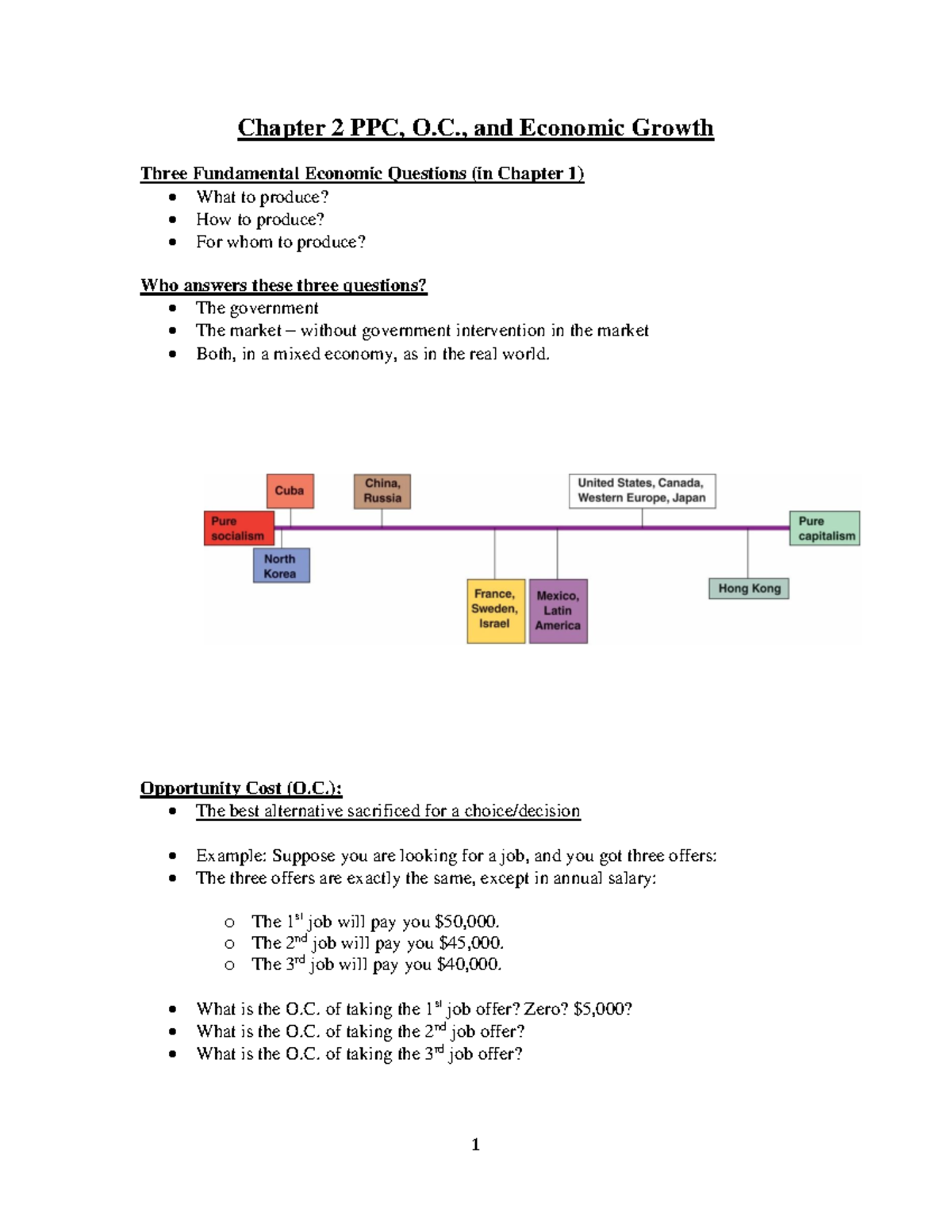 Chapter 2 - Chapter 2 PPC, O., and Economic Growth Three Fundamental ...