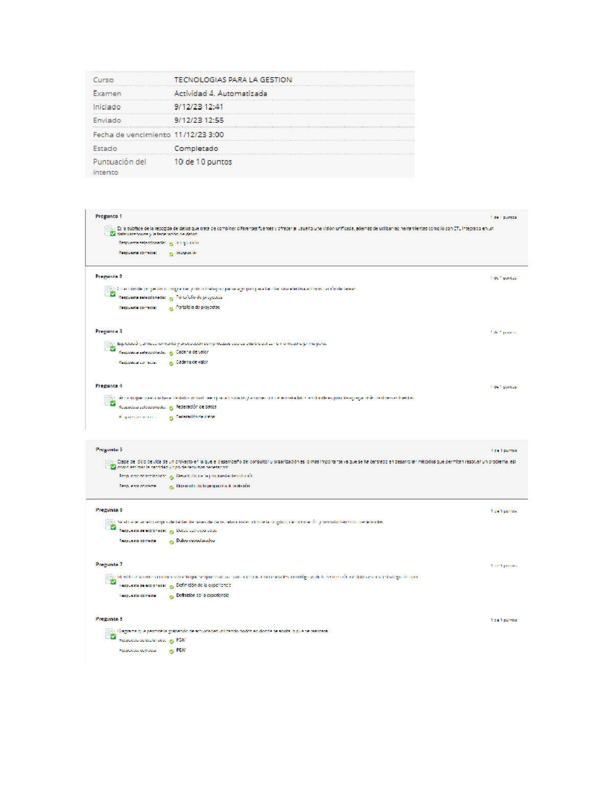 Actividad 4. Automatizada - tecnologias para la gestion - Studocu