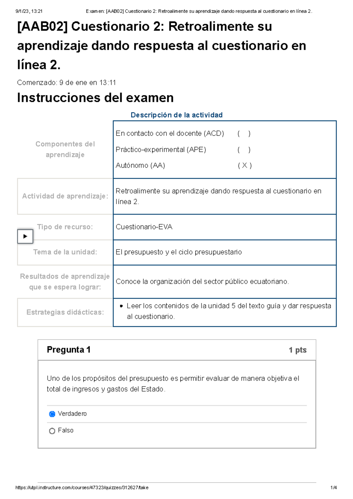 Examen [AAB02] Cuestionario 2 Retroalimente su aprendizaje dando respuesta al cuestionario en ...