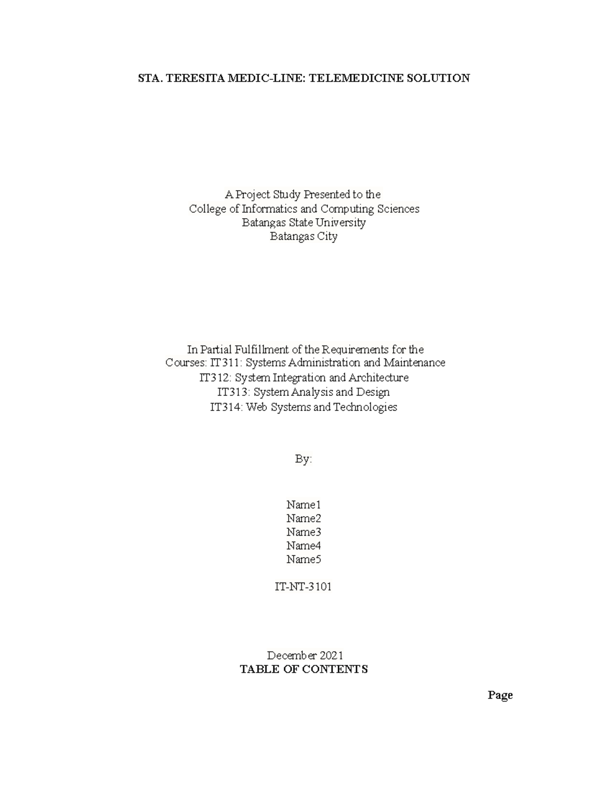 Sample-SAD- Manuscript - STA. TERESITA MEDIC-LINE: TELEMEDICINE ...