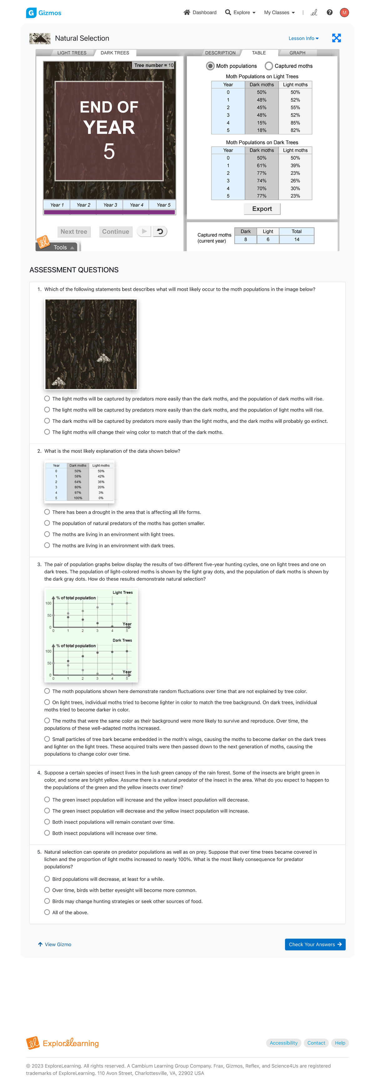 Natural Selection Gizmo - Natural Selection Lesson Info ASSESSMENT ...