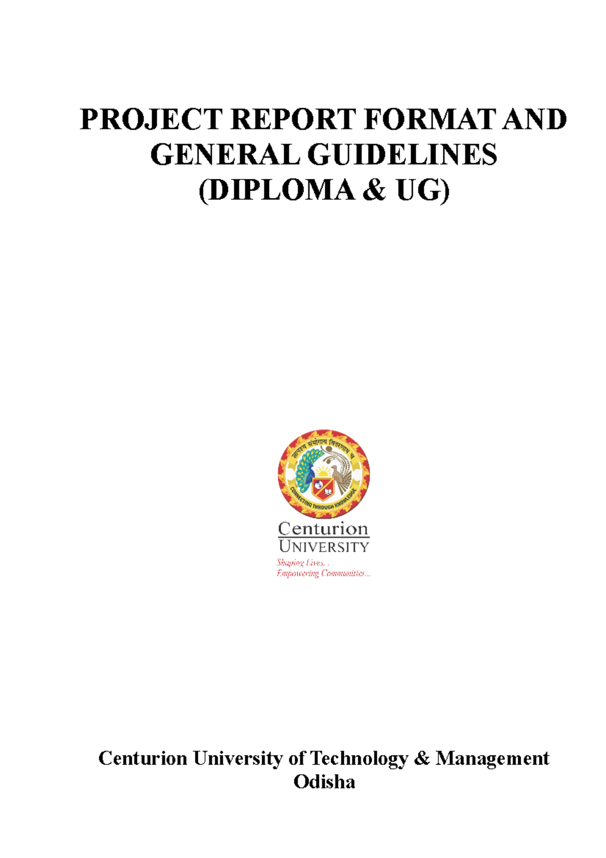 Diploma & UG Project Report Format - PROJECT REPORT FORMAT AND GENERAL ...