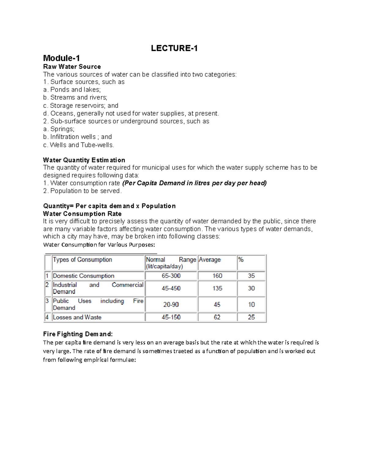 Lecture environmental science - LECTURE- Module- Raw Water Source The ...