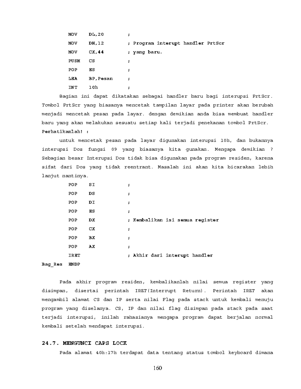 Tutorial Emulator 8086-33 - MOV DL,20 ; MOV DH,12 ; Program interupt ...