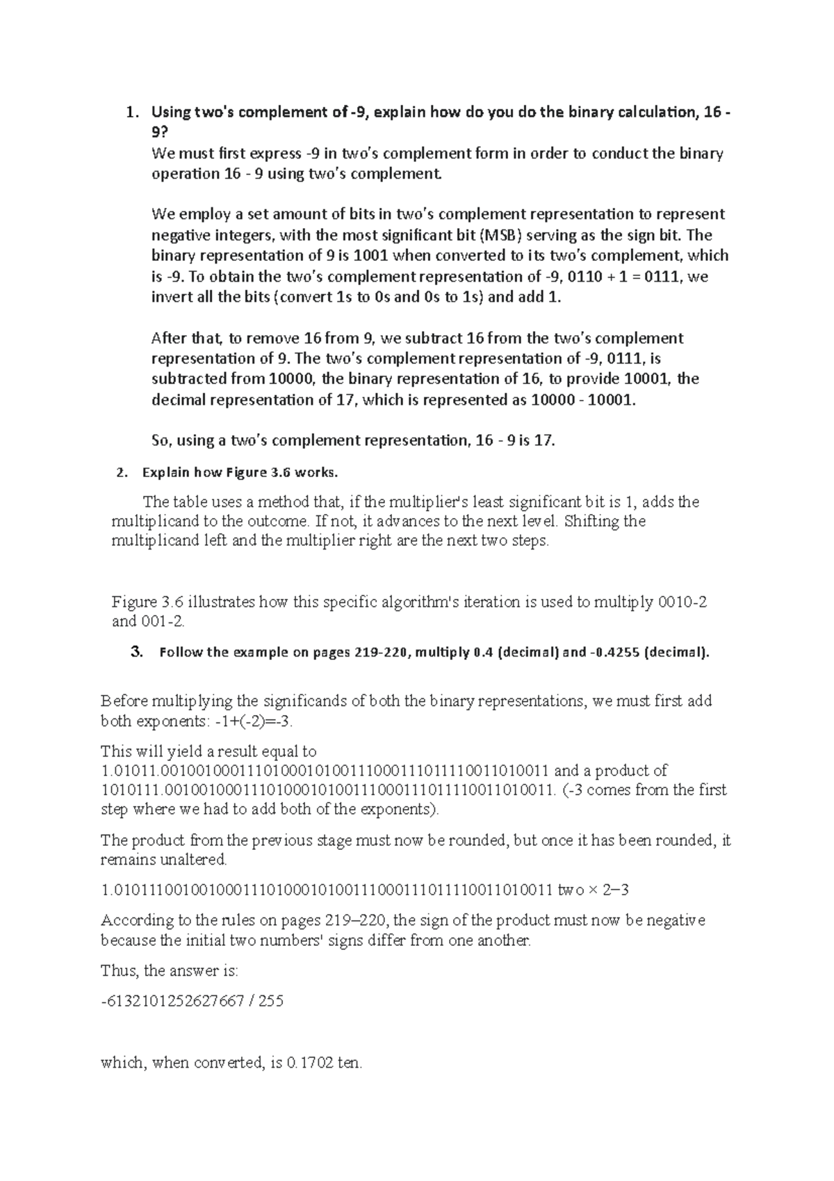 CS Week3 Assignment Using Two s Complement Of 9 Explain How Do cs-week3-assignment-using-two-s-complement-of-9-explain-how-do