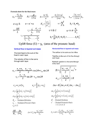 2102ENG Soil Mechanics - Formulas part - Useful formulas and charts ...