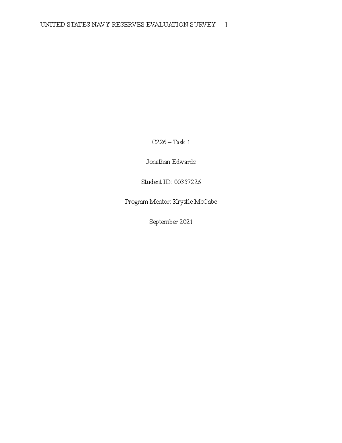 C226-assessment task 1 - Pass - C226 - Research Design and Analysis ...