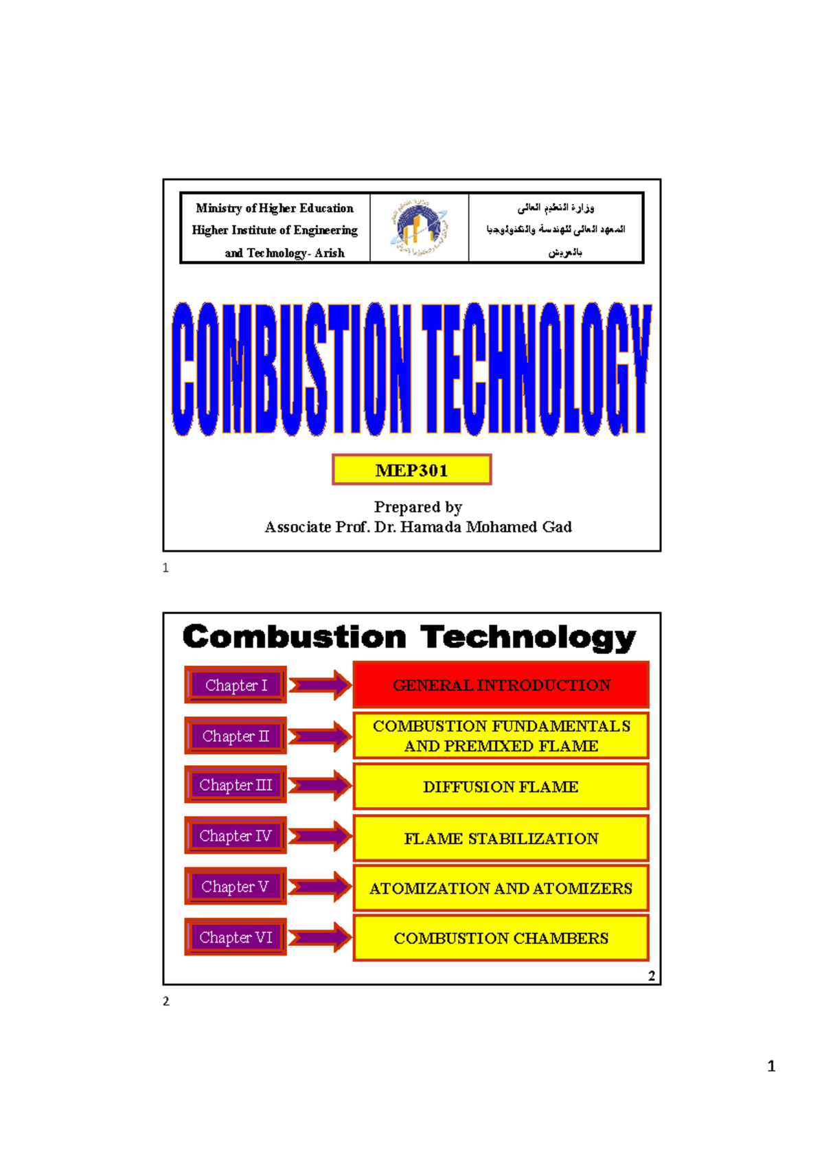 Chapter 1 General Introduction Combustion Technology - Ministry of ...