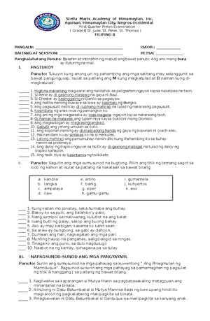 Pinal-na-Pagtataya - exam - MAFIL 207-Pinal na Pagtataya (Take Home ...