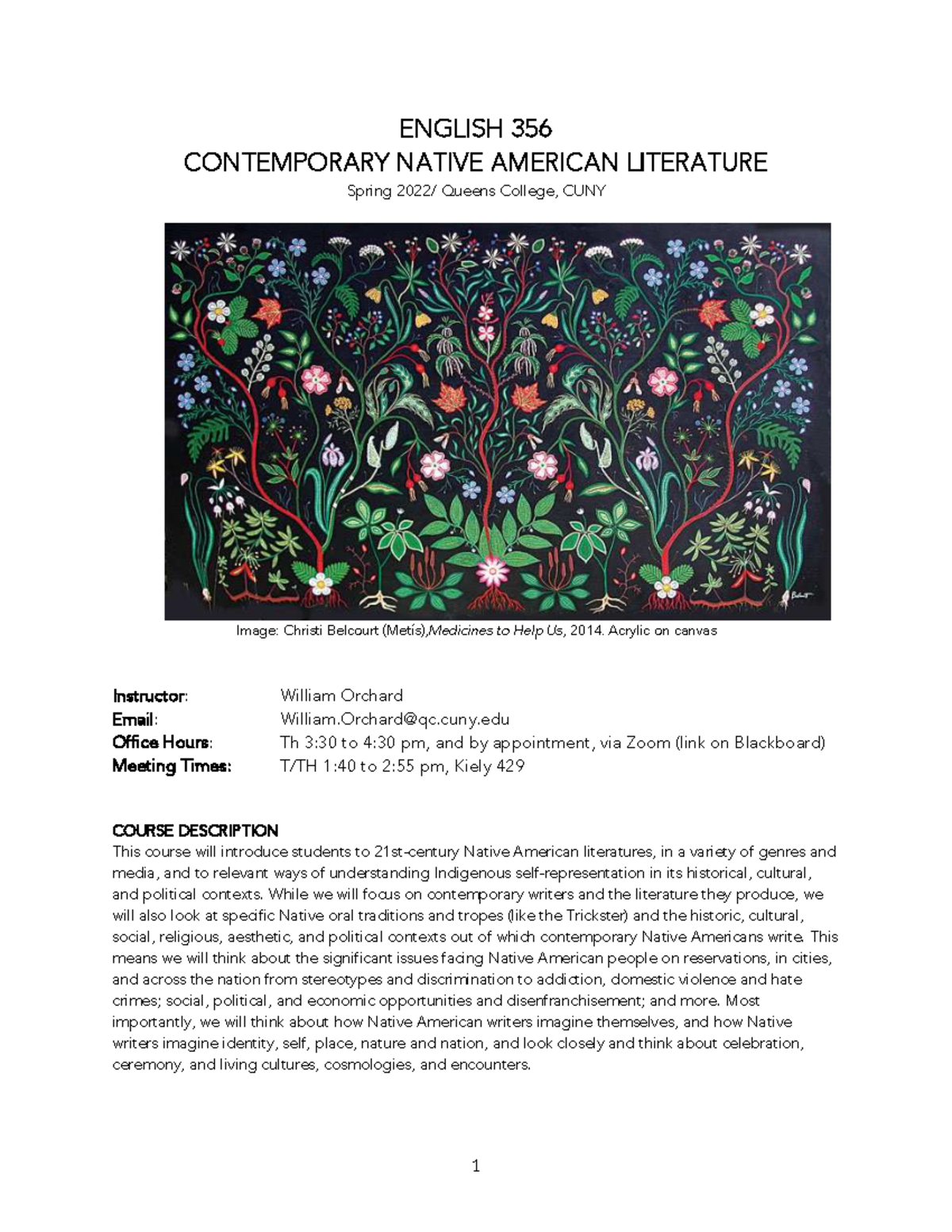 Syllabus 21st Century Native American Li - ENGLISH 356 CONTEMPORARY ...
