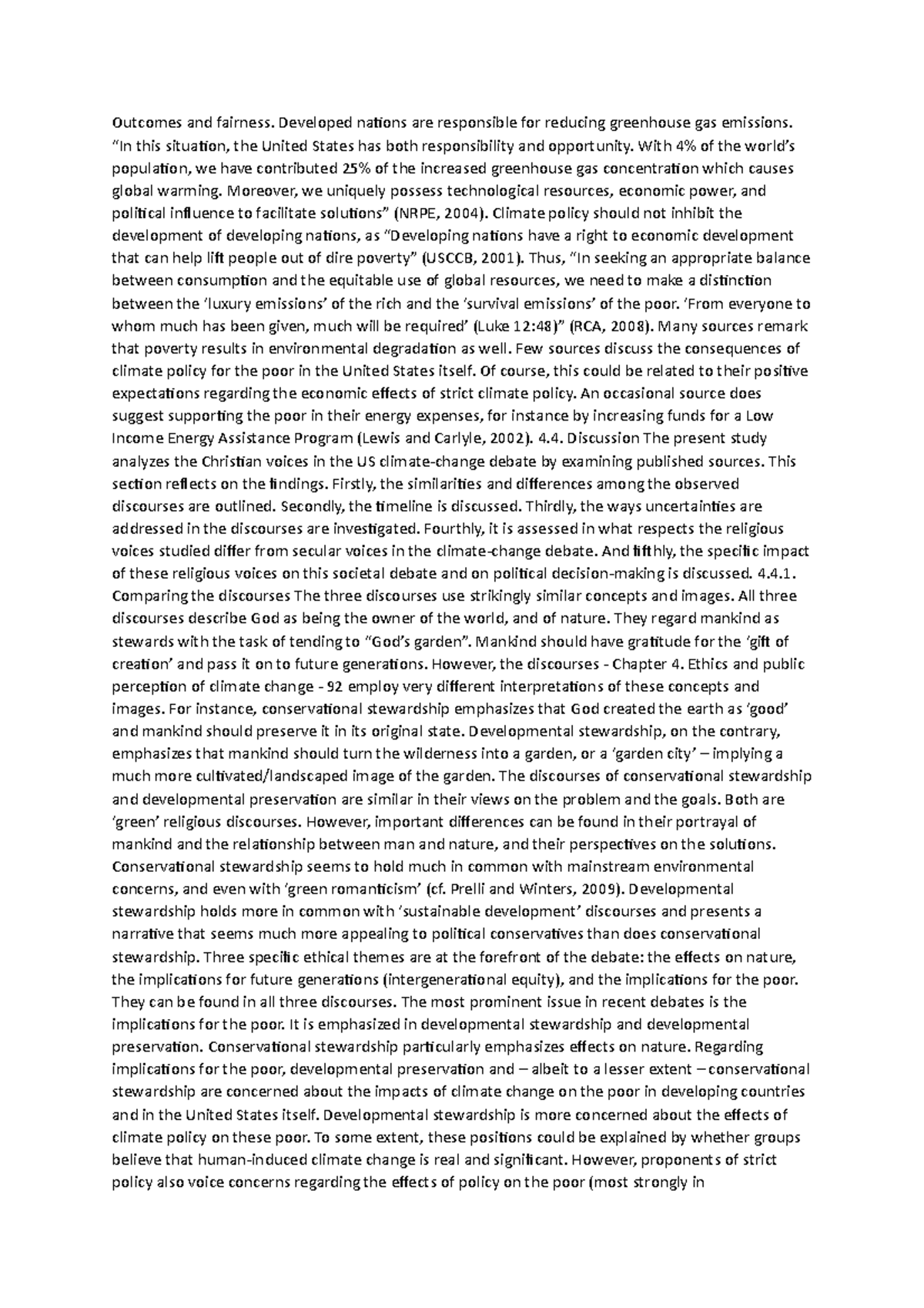 Doc56 - N/a - Outcomes and fairness. Developed nations are responsible ...