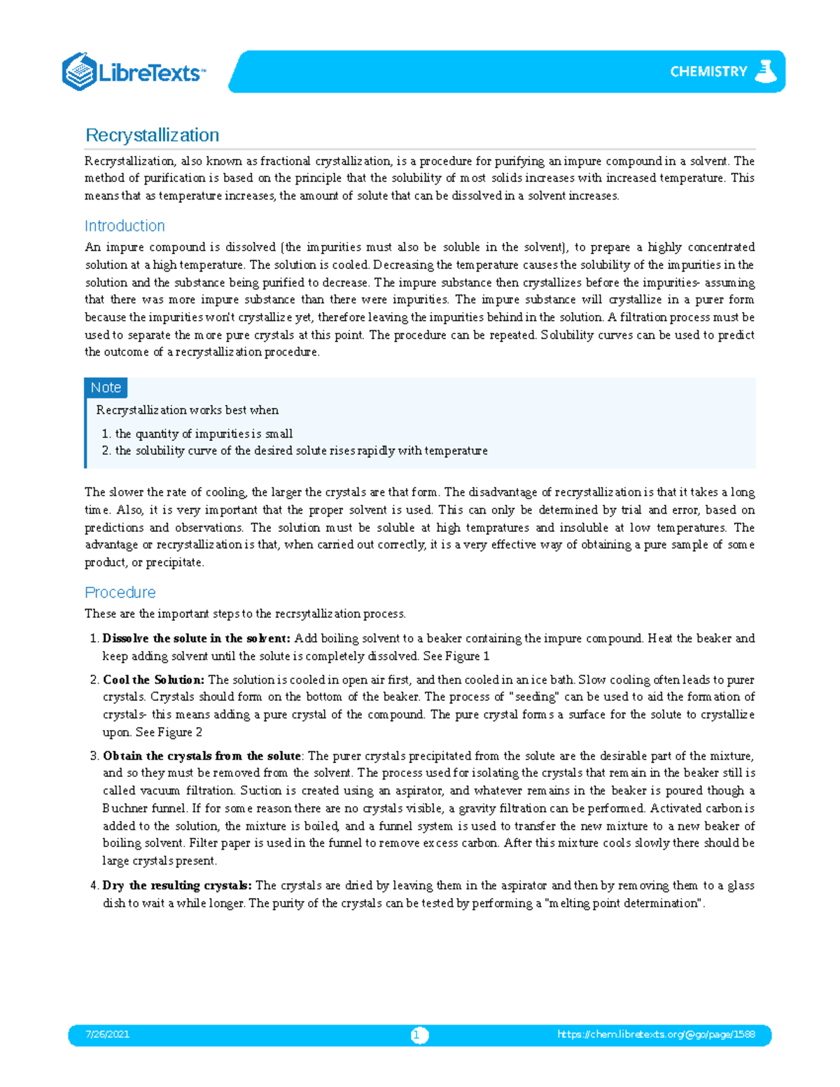 Recrystallization - General Chemistry - 7/26/2021 1 chem.libretexts/@go ...
