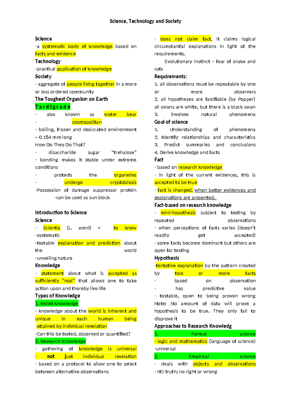 Science Technology and Society Reviewer - Science, Technology and ...