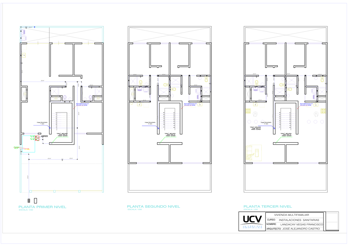 1 A LA 3.DE AGUApdf - Plano en planta - PLANTA SEGUNDO NIVEL ESCALA: 1 ...