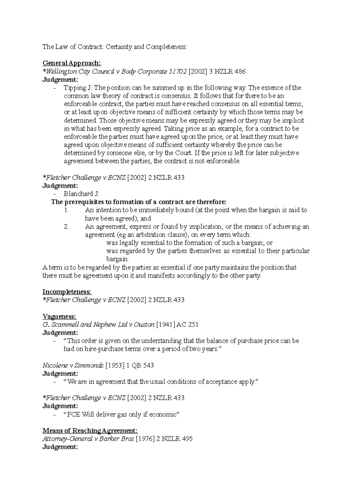The Law of Contract - Certainty and Completeness - The Law of Contract ...
