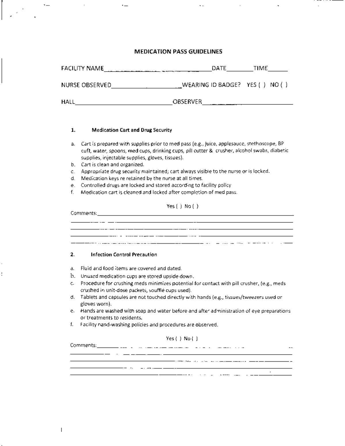 Med Pass Guidelines and Checkoff Sheet - NURS 1101 - Studocu