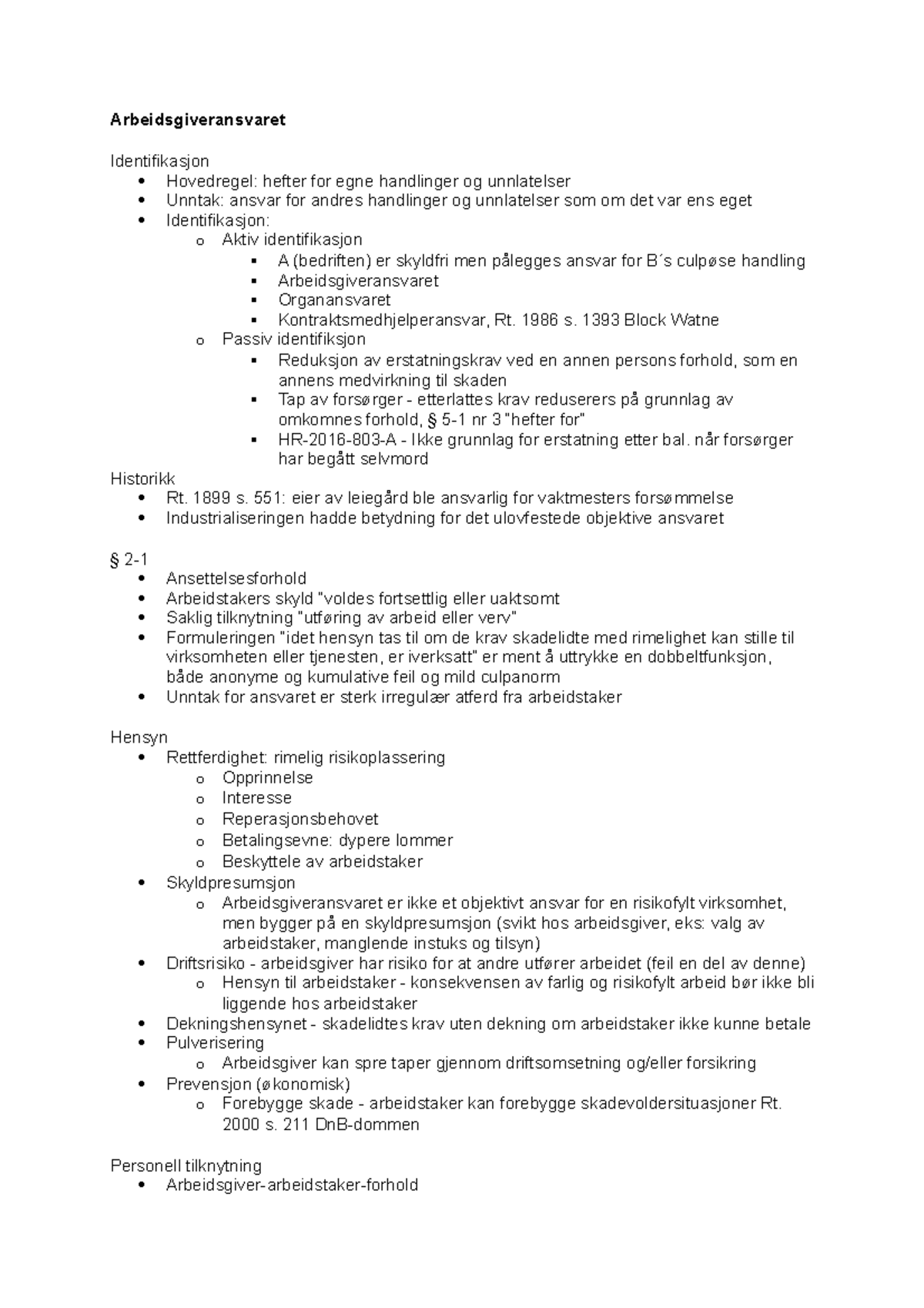 Arbeidsgiveransvaret - 1986 s. 1393 Block Watne o Passiv identifiksjon ...