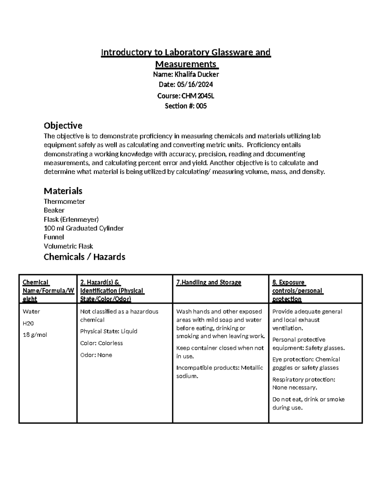 Introductory to Laboratory Glassware and Measurements - Introductory to ...