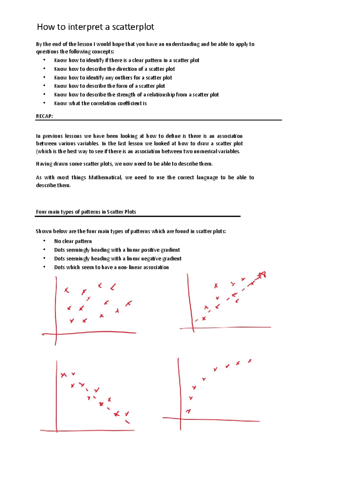 Interpreting a scatterplot - How to interpret a scatterplot By the end ...