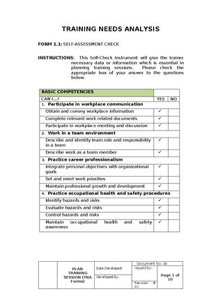 Trainers Methodology Level 1 Portfolio Checklist - TRAINERS METHODOLOGY ...