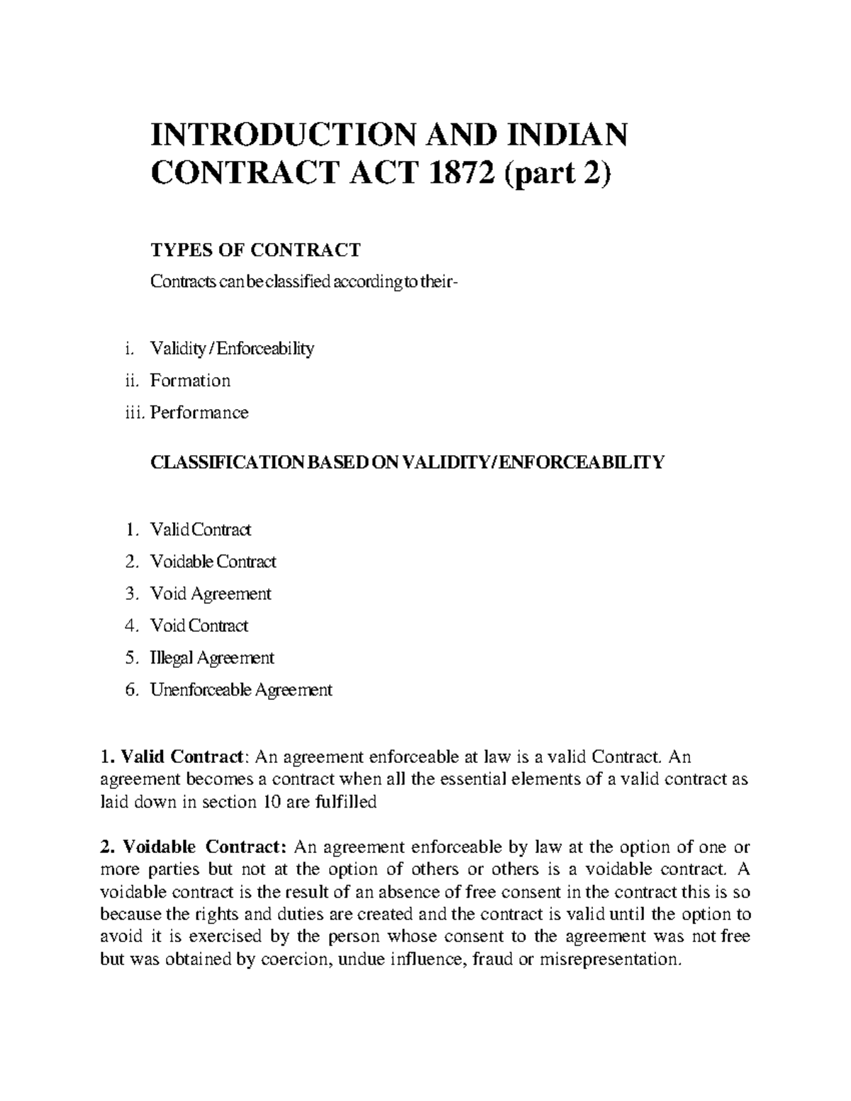 Introduction AND Indian Contract ACT 1872 (part 2) - INTRODUCTION AND INDIAN CONTRACT ACT 1872 ...