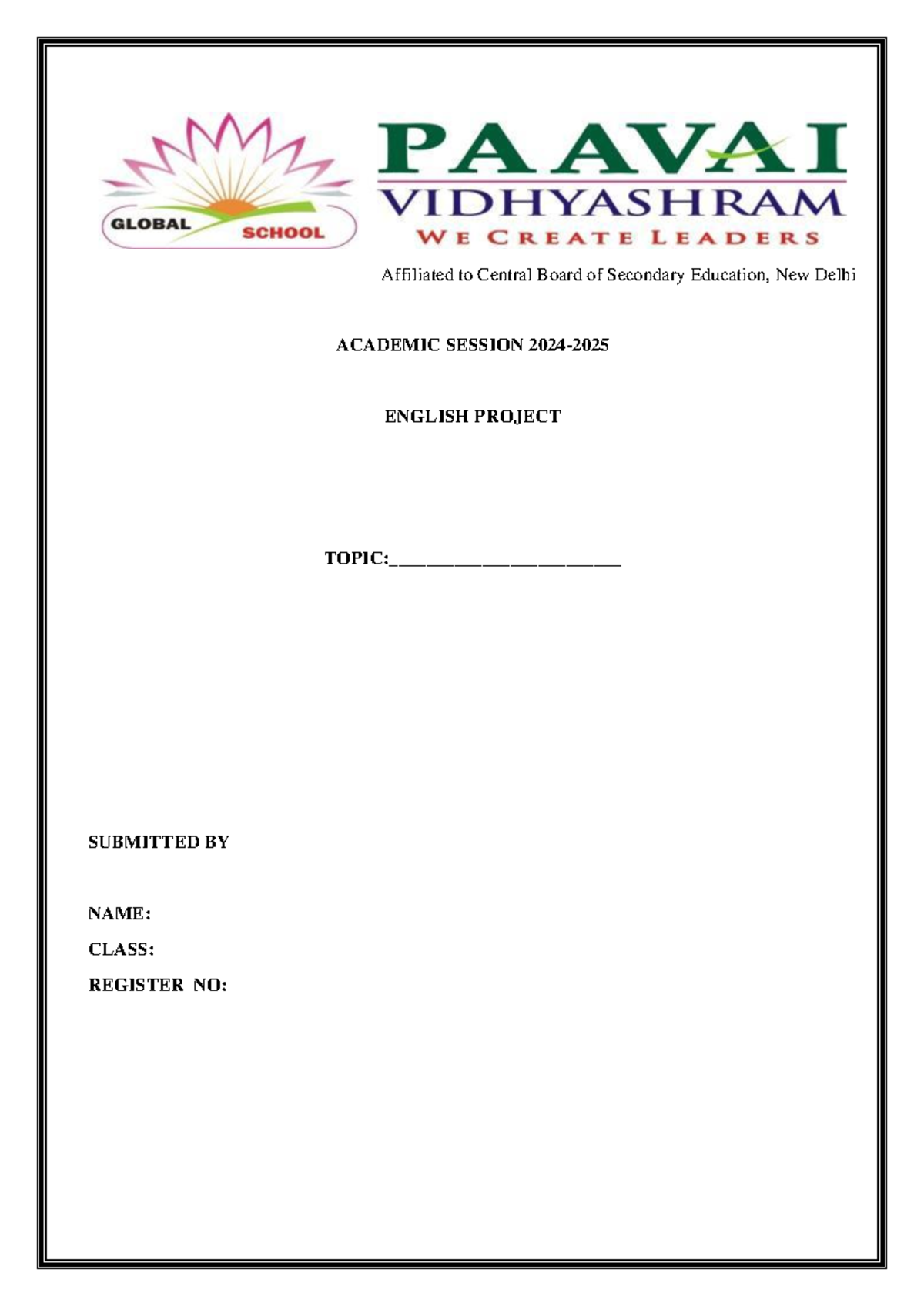 Front PG - Note - Affiliated to Central Board of Secondary Education ...