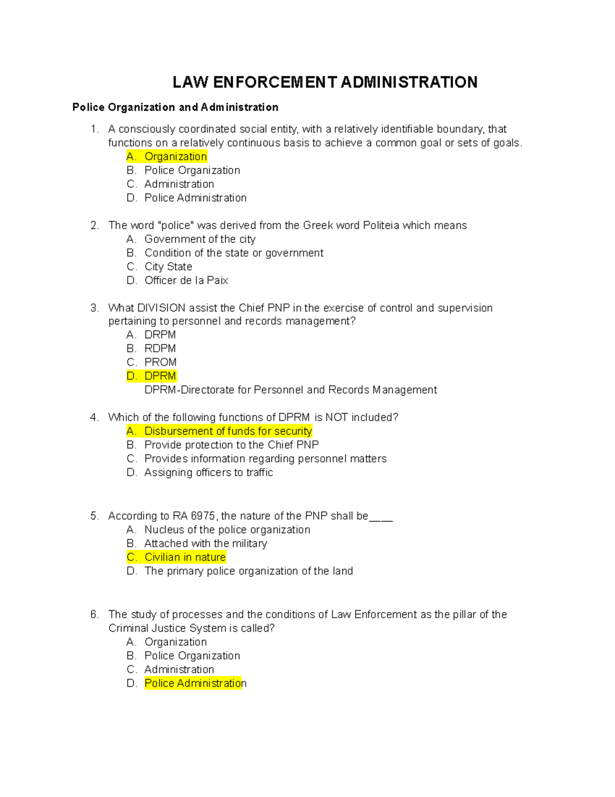 LAW- Enforcement- Administration - LAW ENFORCEMENT ADMINISTRATION ...