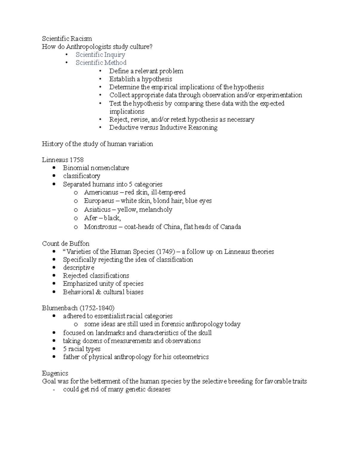 Scientific Racism - lecture notes - Scientific RacismHow do ...
