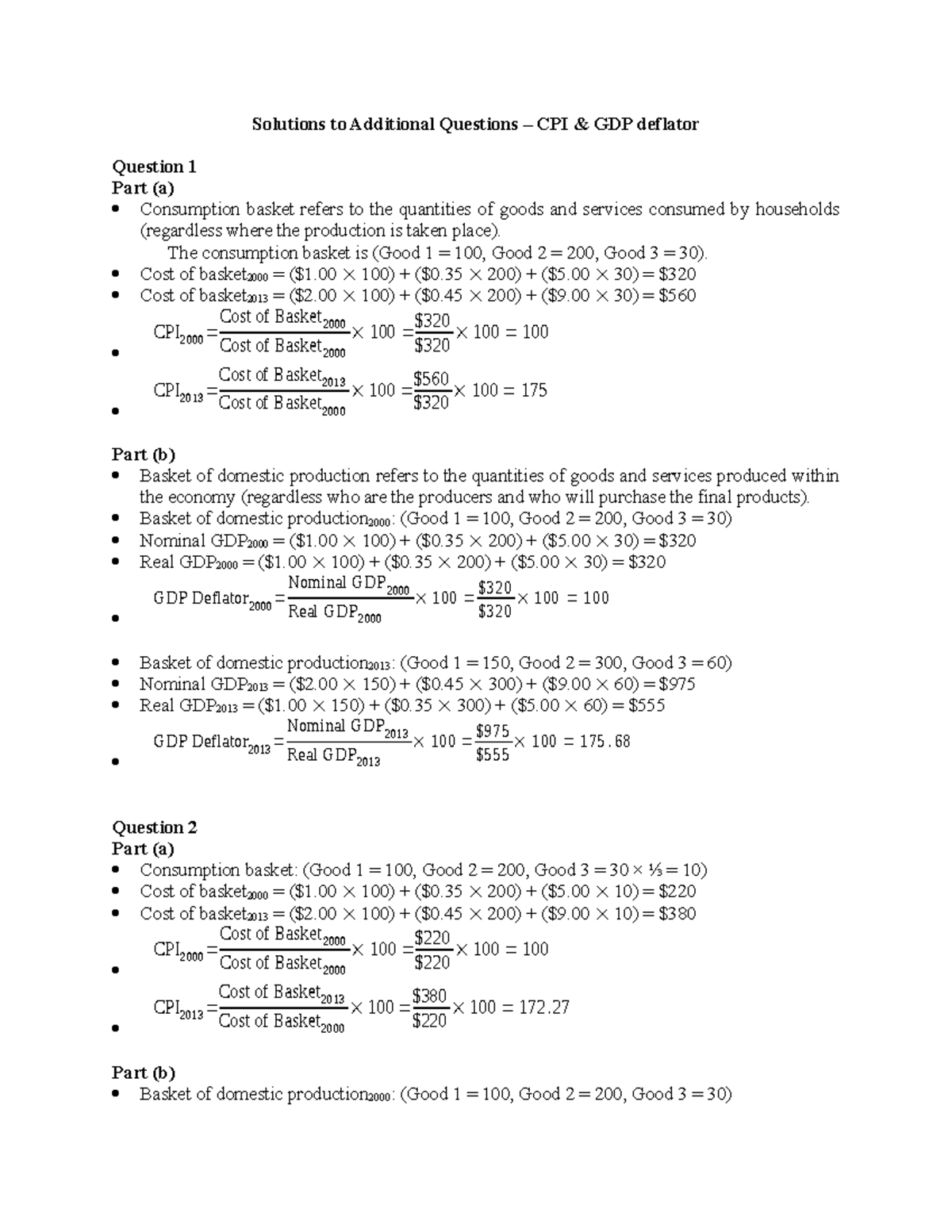 Practical - Solutions to additional questions - cpi and gdp deflator ...