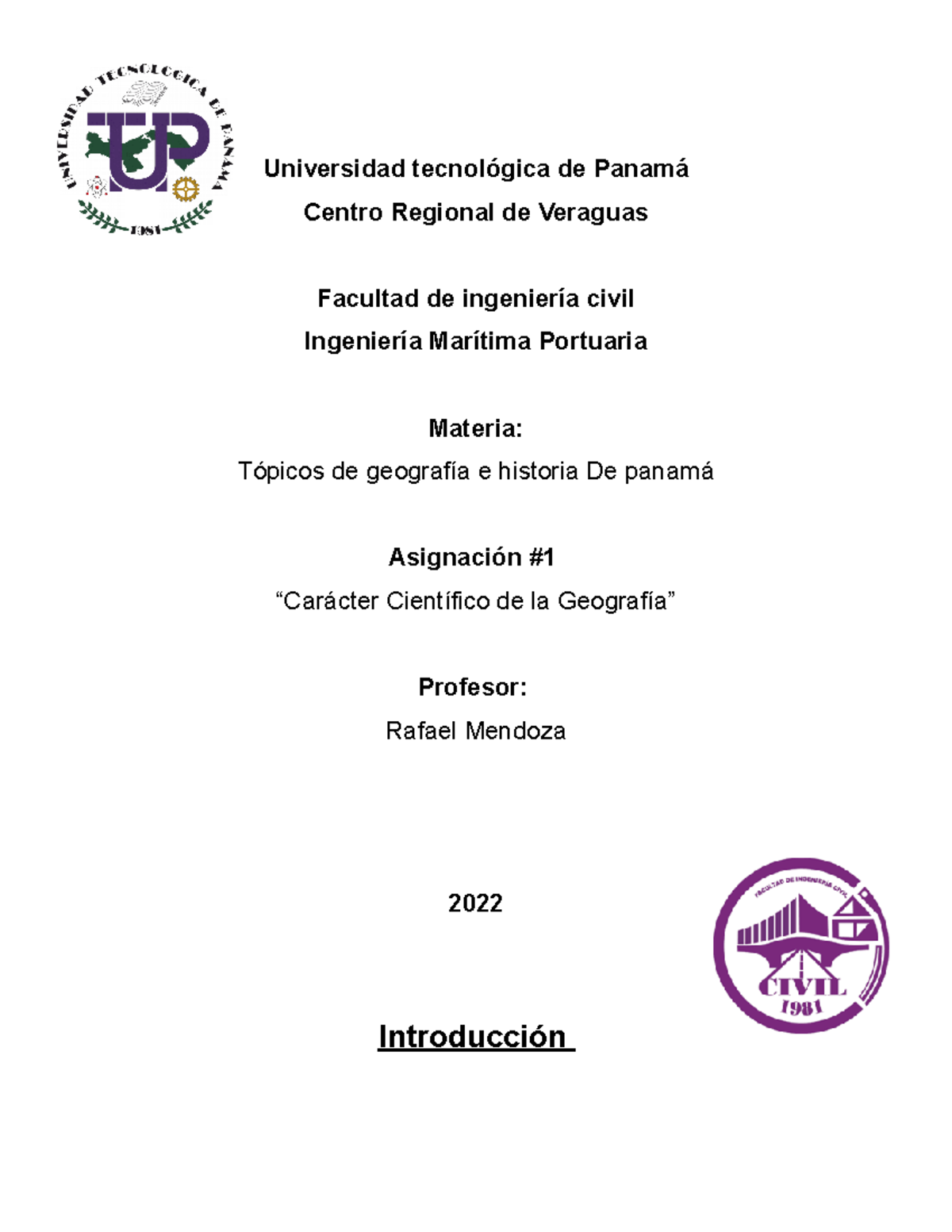 Investigacion - Universidad tecnológica de Panamá Centro Regional de Veraguas Facultad de ...