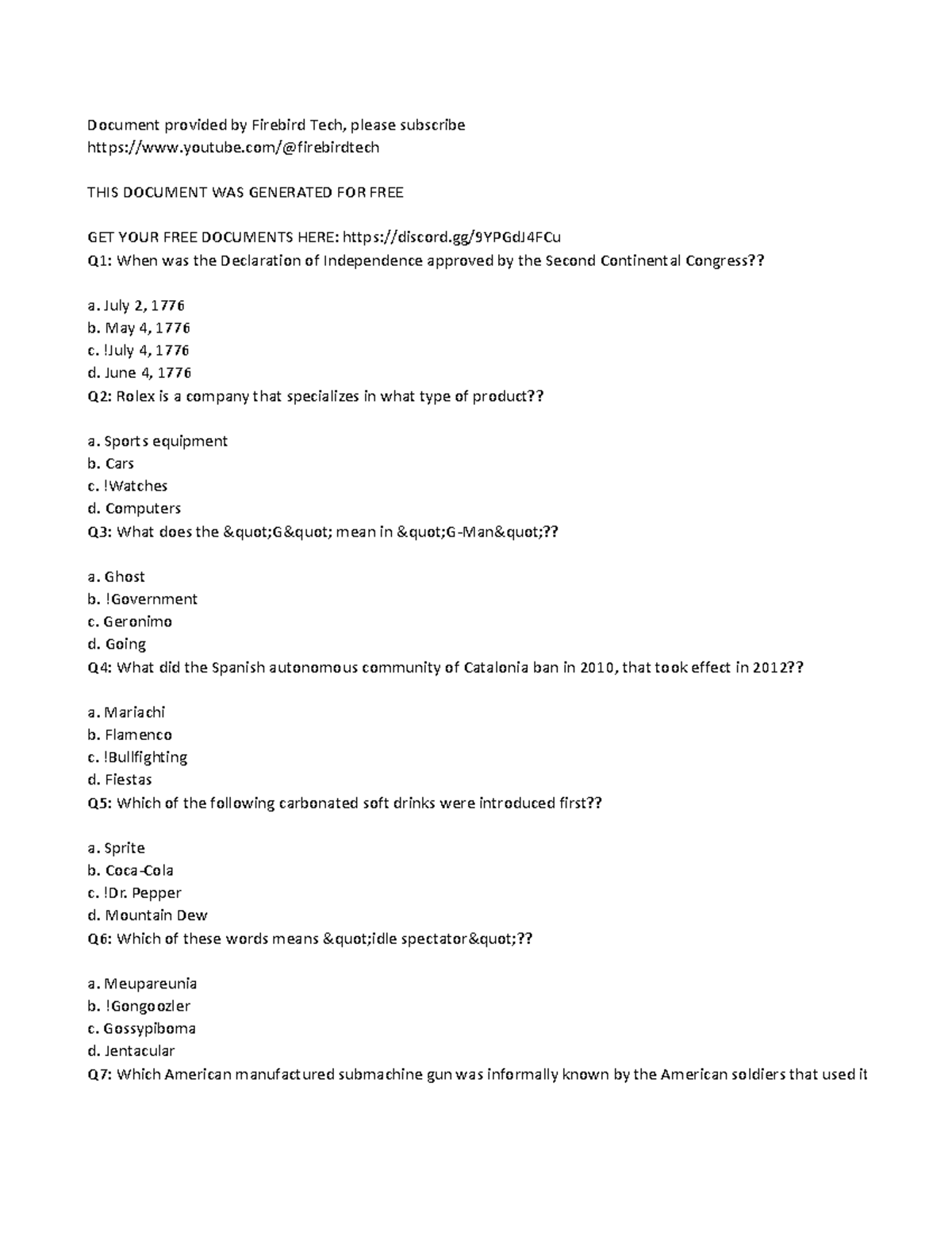 ITEP Lessons 2 - practice material - Document provided by Firebird Tech ...