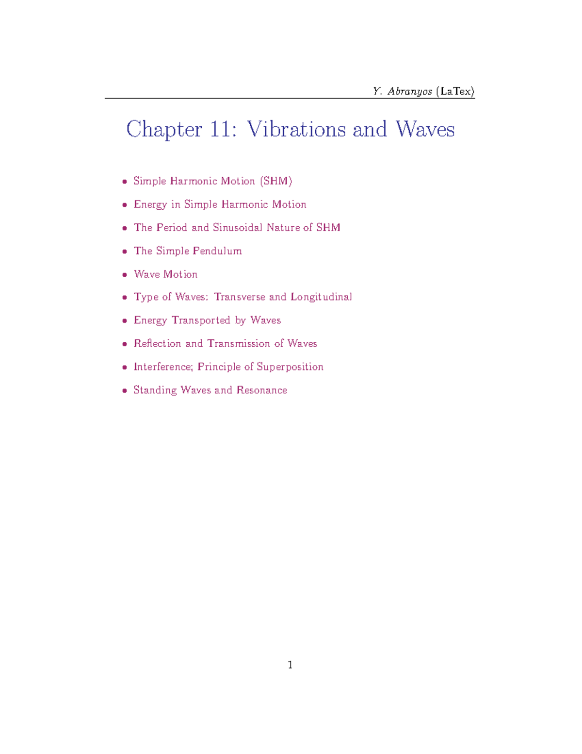 Lecture 10m - Chapter 11: Vibrations and Waves Simple Harmonic Motion ...