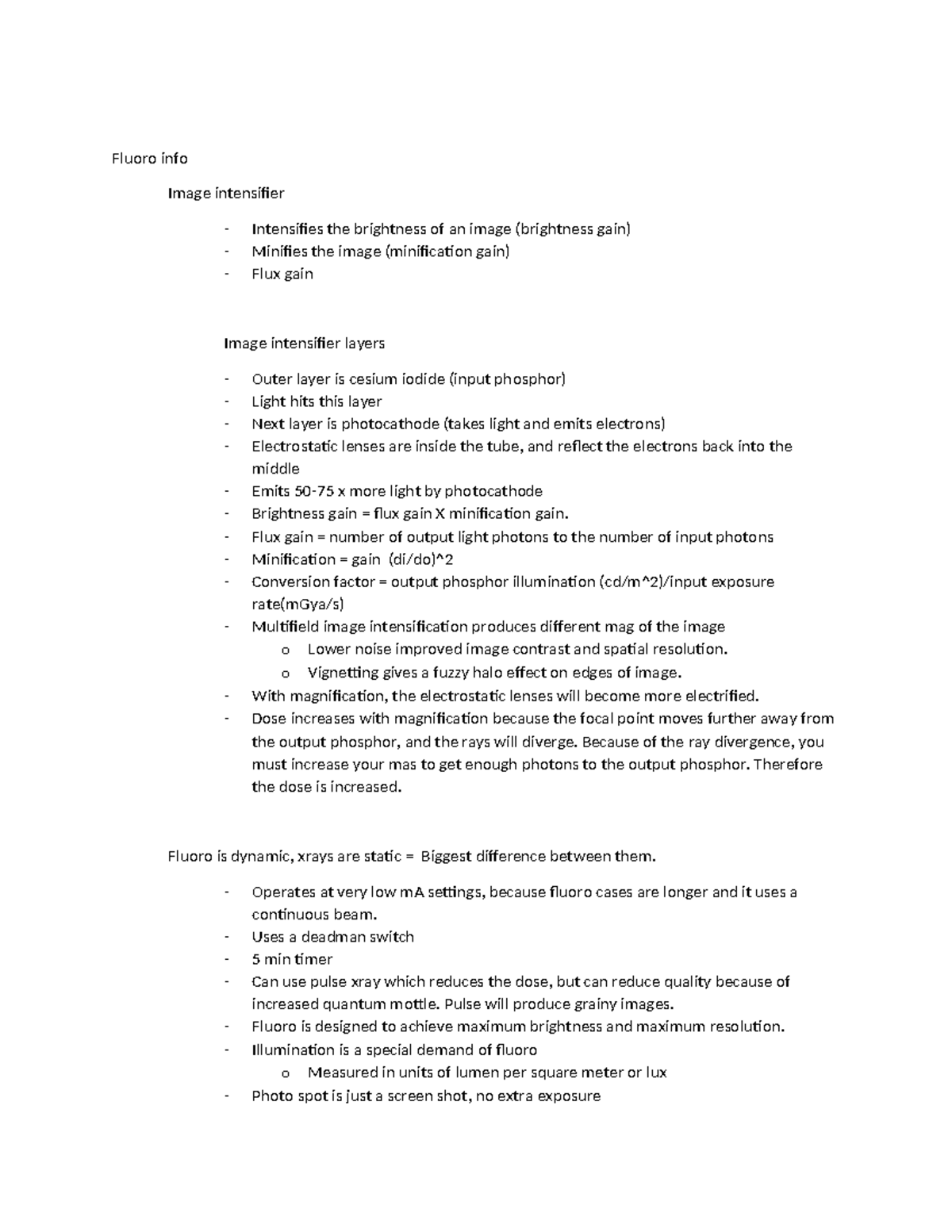 Flouro info - random fluoro info - Fluoro info Image intensifier ...