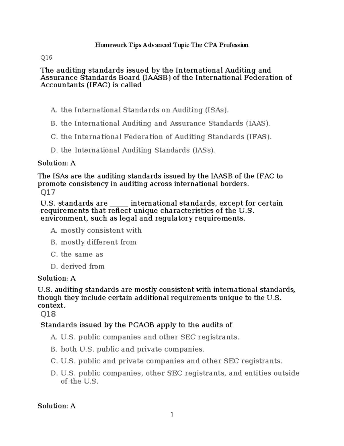 2 Homework Clean Advanced Topic The CPA Profession - Homework Tips ...