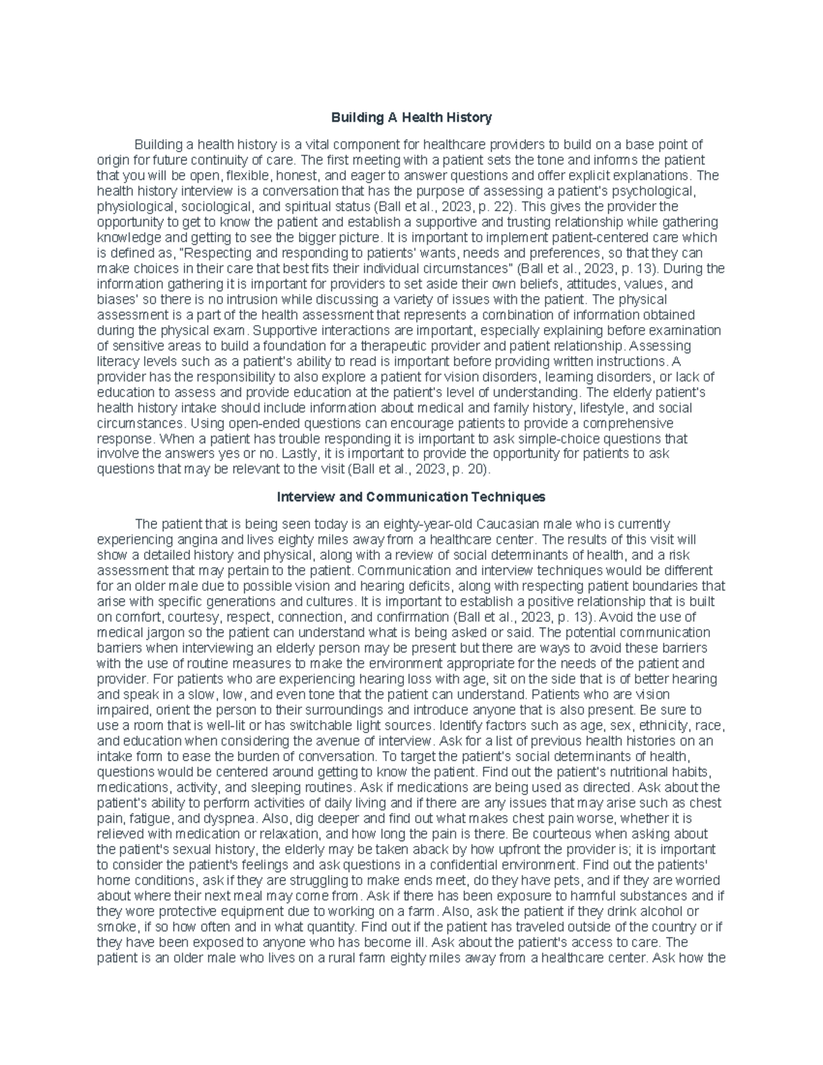 Vfkjcslx - Essay for my nursing class - Building A Health History ...