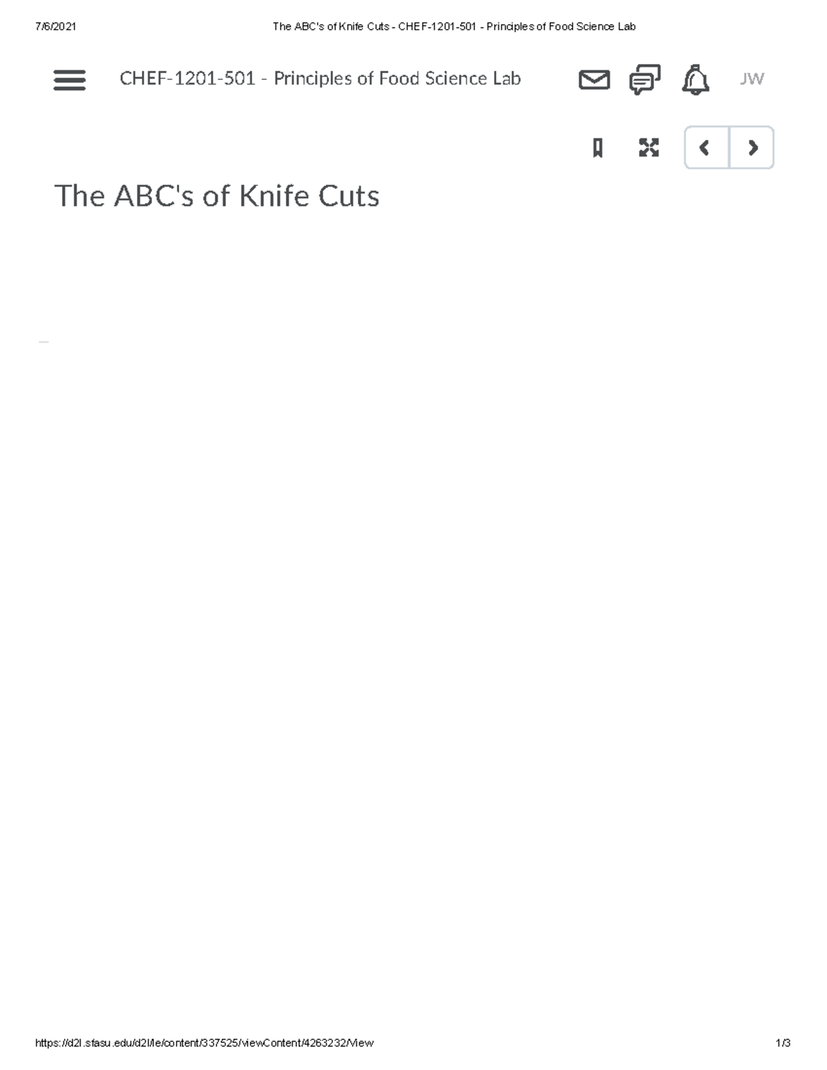 The ABC's of Knife Cuts - CHEF-1201-501 - Principles of Food Science ...